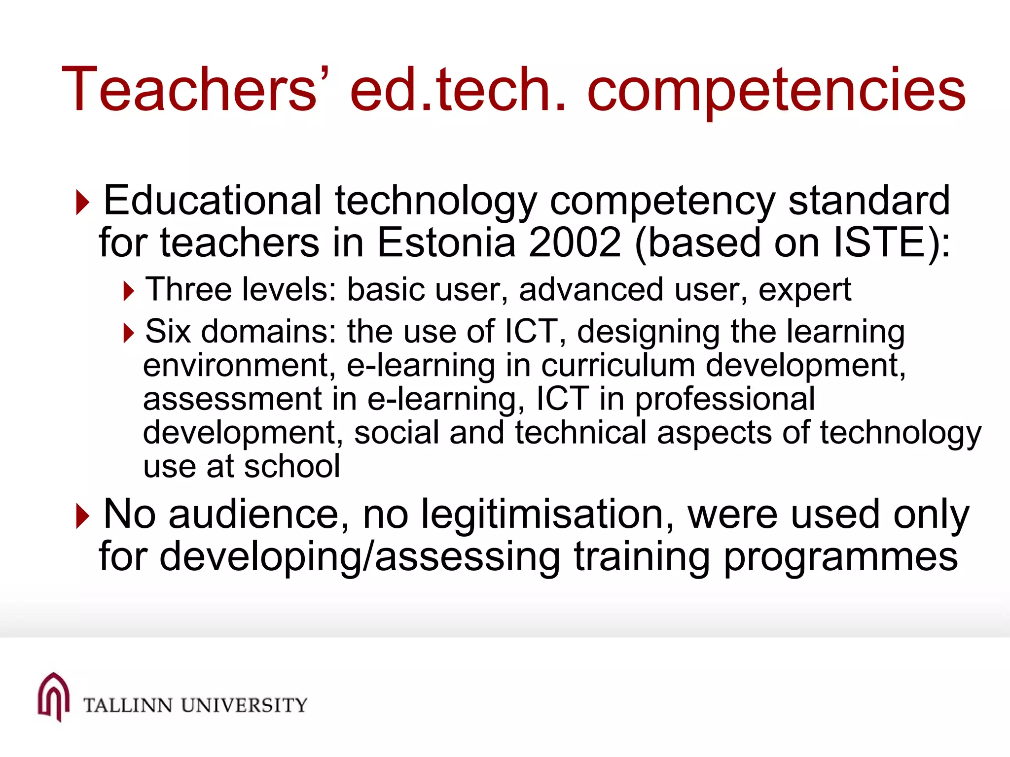 ICT competencies of teachers | PPT | Professional School | Postgraduate ...