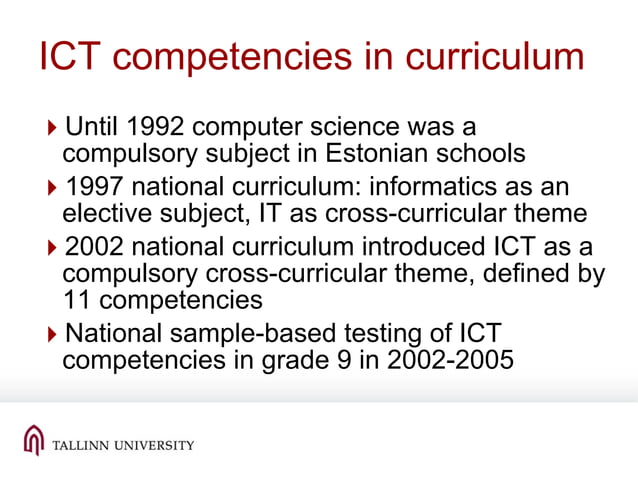 ICT competencies of teachers