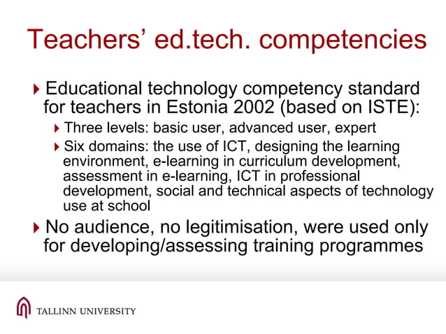 ICT competencies of teachers