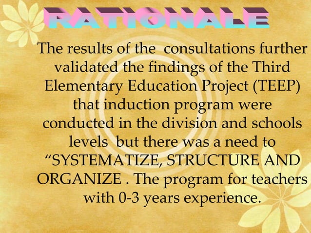 Teacher's Induction Program | PPT | Professional School | Postgraduate ...