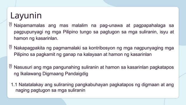 Araling panlipunan (Mga hamon ng nagsasariling bansa) | PPTX