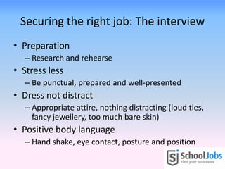 Teachers' interview skills guide | PPTX