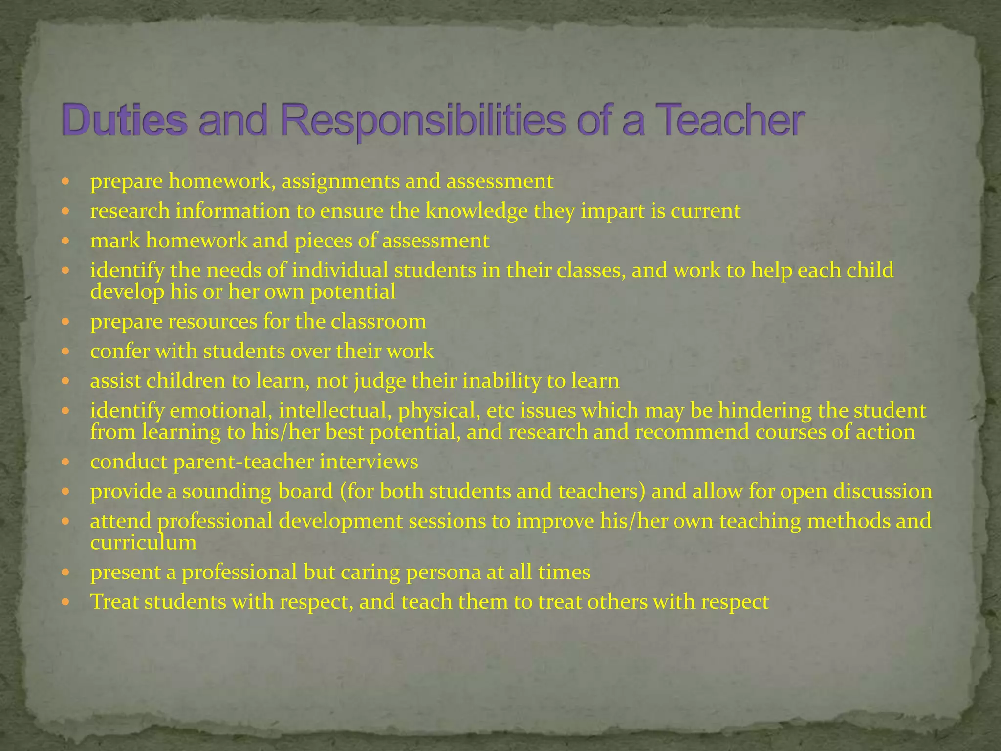 Teacher’s life power point | PPTX