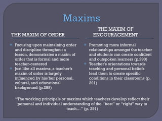 Teachers' Maxims in Language Teaching | PPT