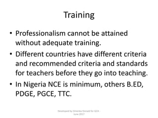 Teachers’ need for continuous professional development - Dr Donald ...