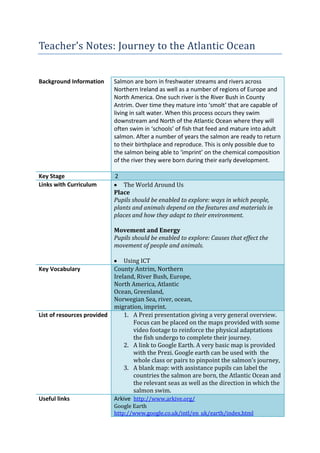 Teacher's notes, journey to the atlantic ocean | PDF