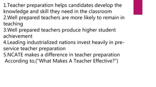 Teachers preparation and knowledge | PPTX