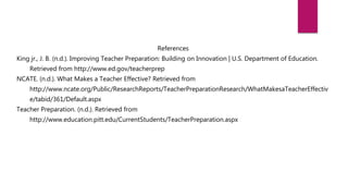 Teachers preparation and knowledge | PPTX