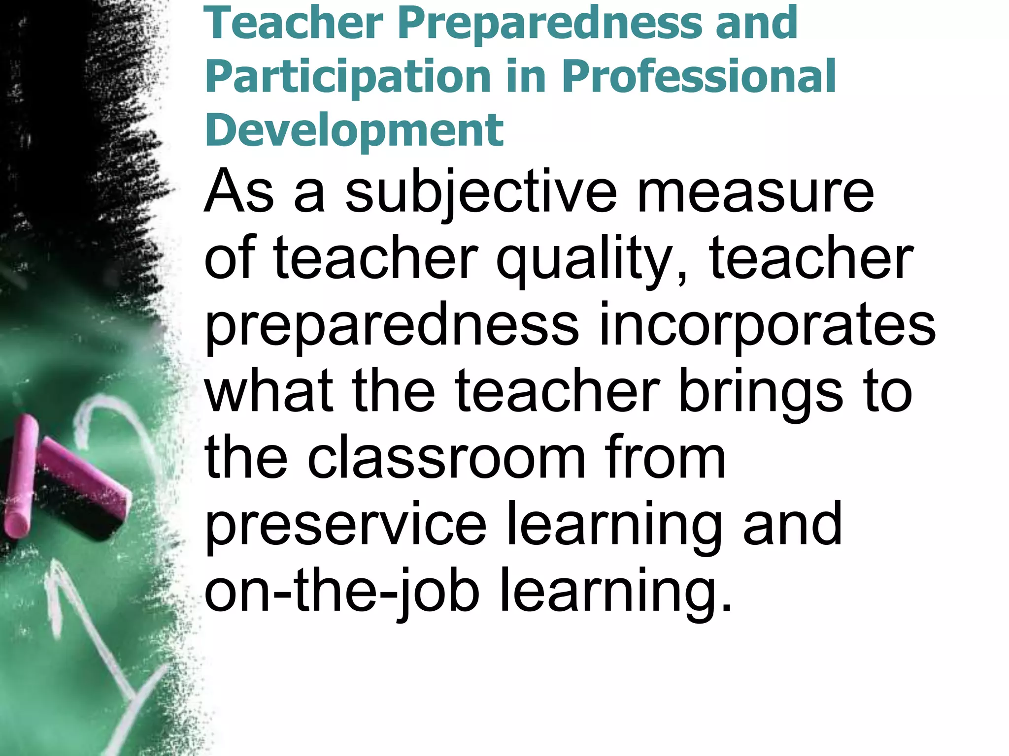 Teacher,s preparedness | PPTX