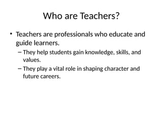 Teachers_Presentation ; Education PowerPoint | PPTX