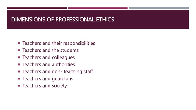 Teacher's professional ethics and accountability.pptx | Professional ...