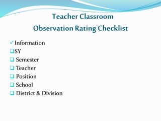 Essentials of Teachers Rating | PPTX