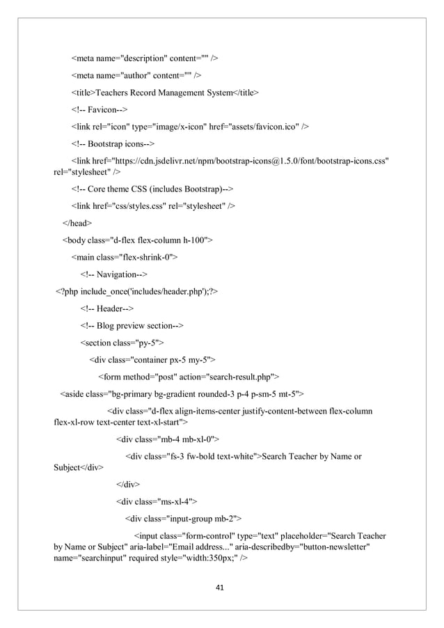 Teachers record management system project report..pdf