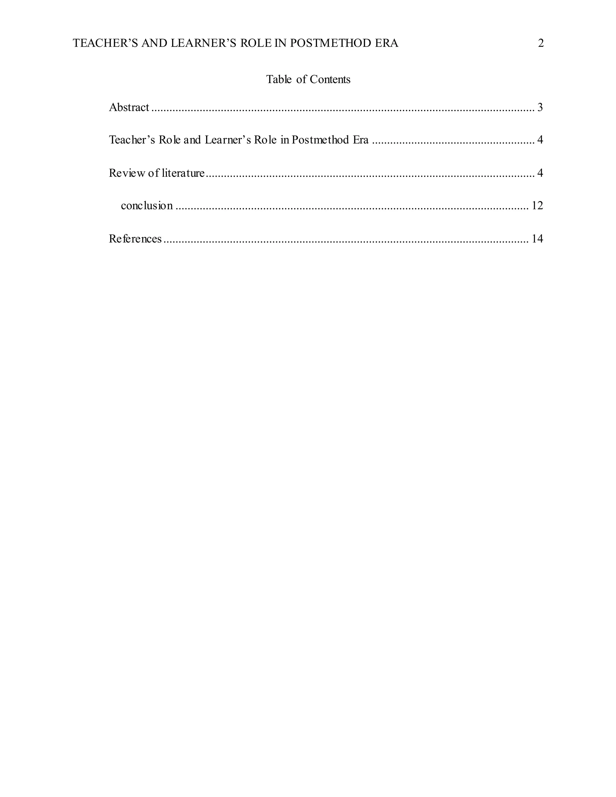 Teacher’s role and learner’s role in postmethod era | PDF