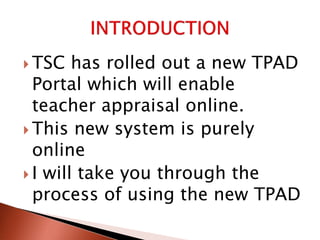 Teachers tpad training | PPT