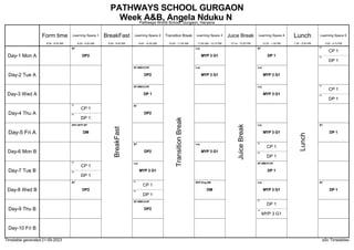 Teachers Time table for Middle school teachers and students | PPT