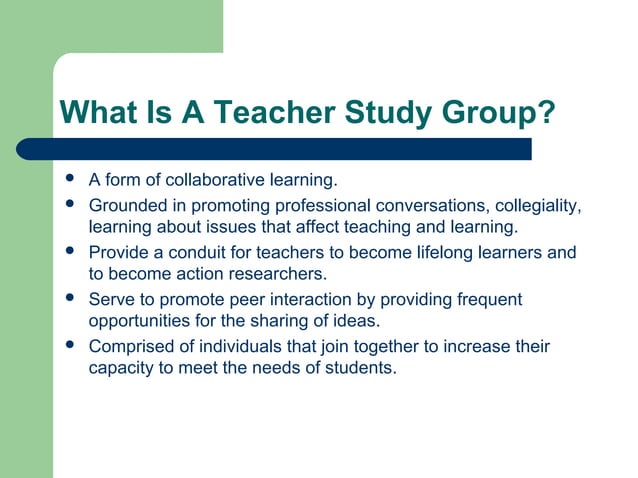Teacher study groups by Sarah pp | PPT
