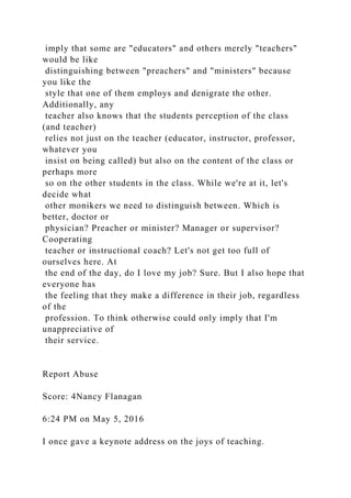 Teachers vs Educators Which Are You - Work in Progress - Edu.docx