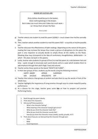 Teacher's worksheet | DOC