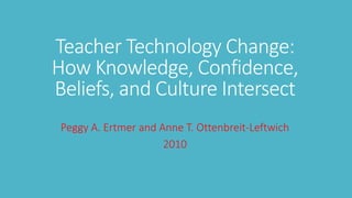 Teacher Technology Change: How Knowledge, Confidence, Beliefs, and ...
