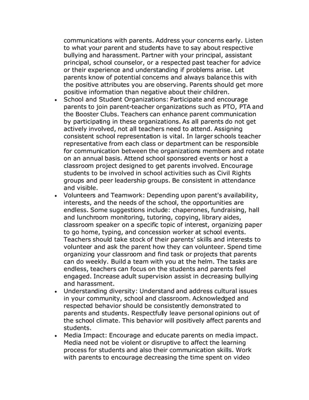 Teacher To Parent Communication | PDF