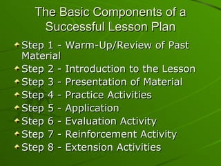 Teacher Training: Lesson Planning Presentation Jan09 | PPT