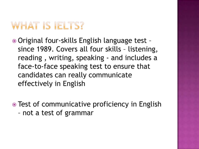 IELTS Teaching Workshop: Introduction To IELTS | PPTX