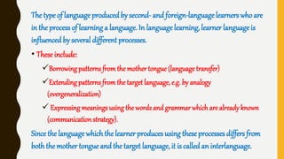 Affective and linguistic principles of language learning | PPSX