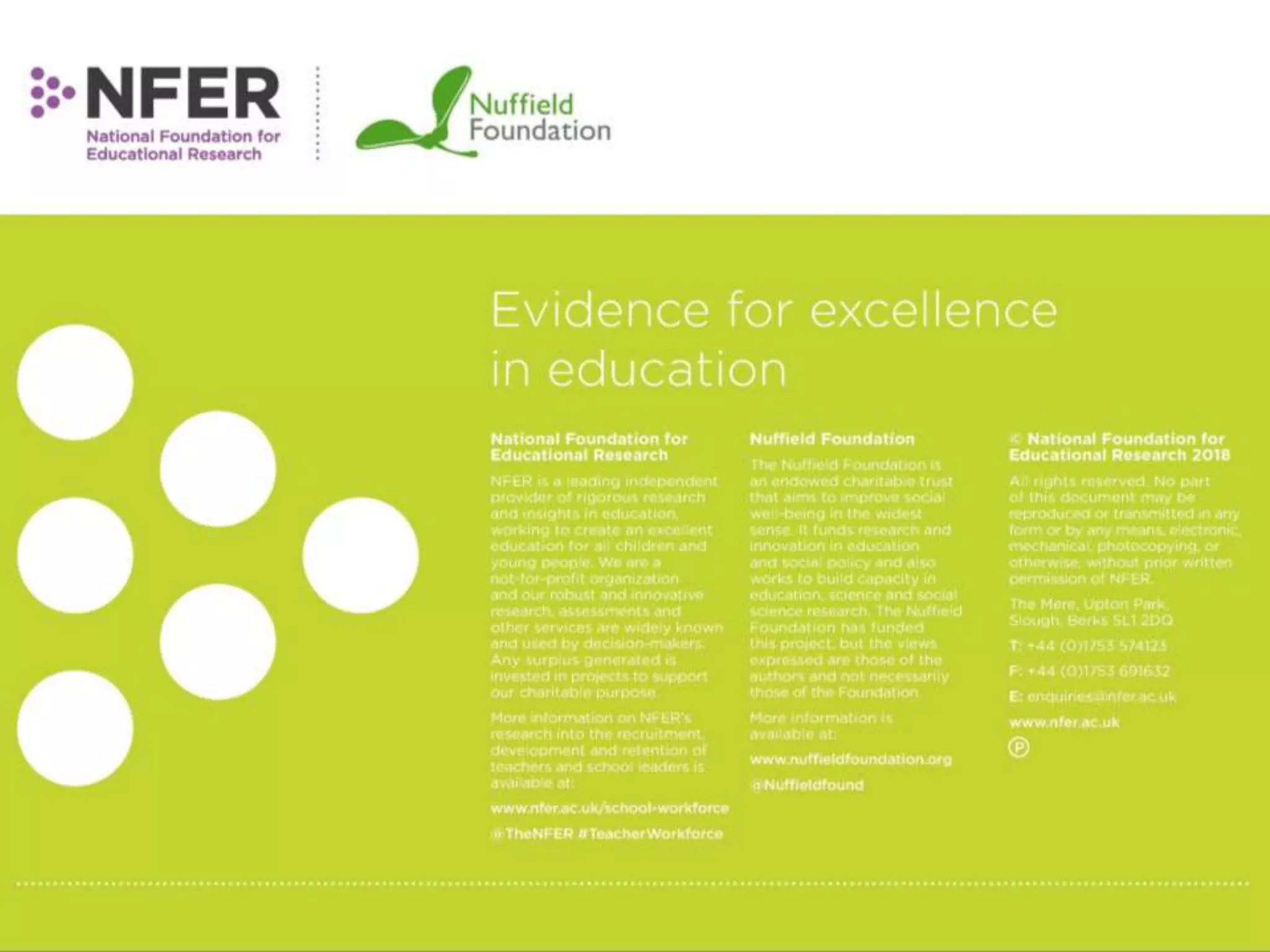Teacher workforce dynamics by NFER and Nuffield Foundation | PPTX ...