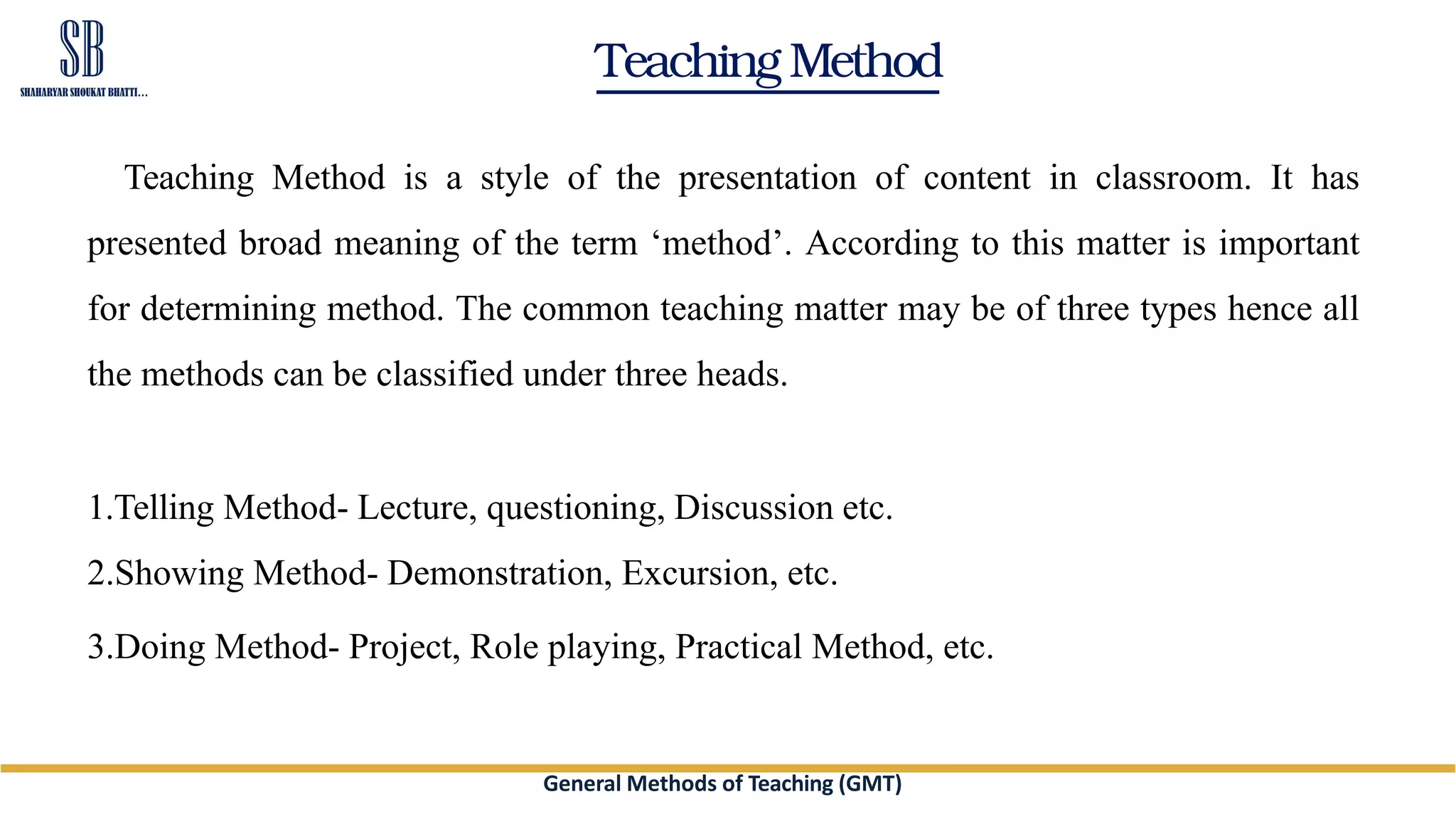 Teaching Method-Teaching Strategy-Teaching Technique- Teaching Tactics ...
