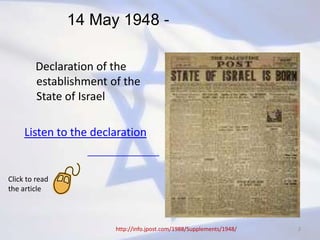 Creation of the State of Israel | PPTX