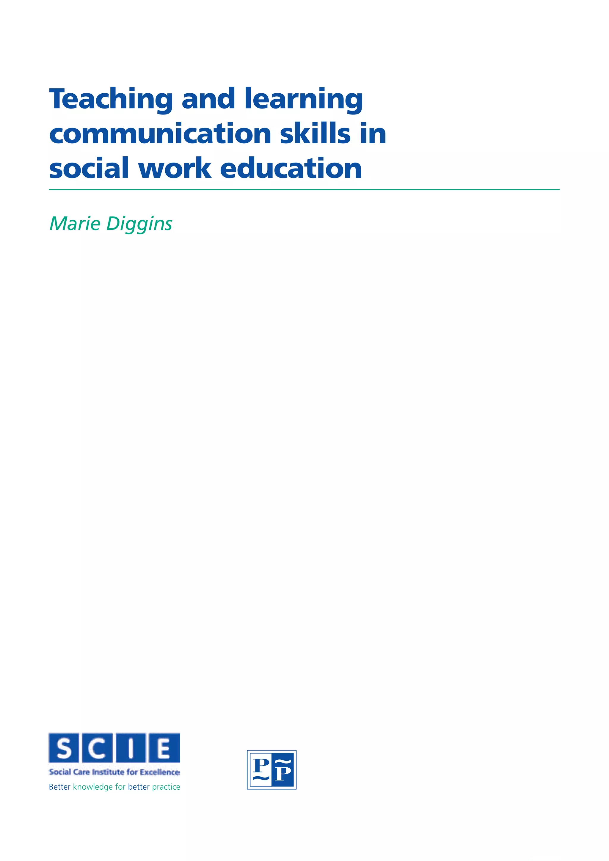 Teaching and learning communication skills in Social Work education | PDF