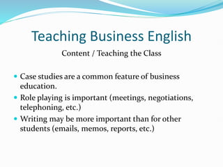 Teaching Business English - A Guide to teach English | PPT