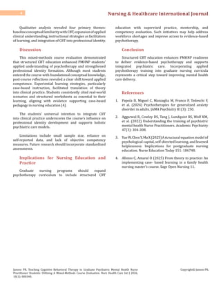 Teaching Cognitive Behavioral Therapy to Graduate Psychiatric Mental ...