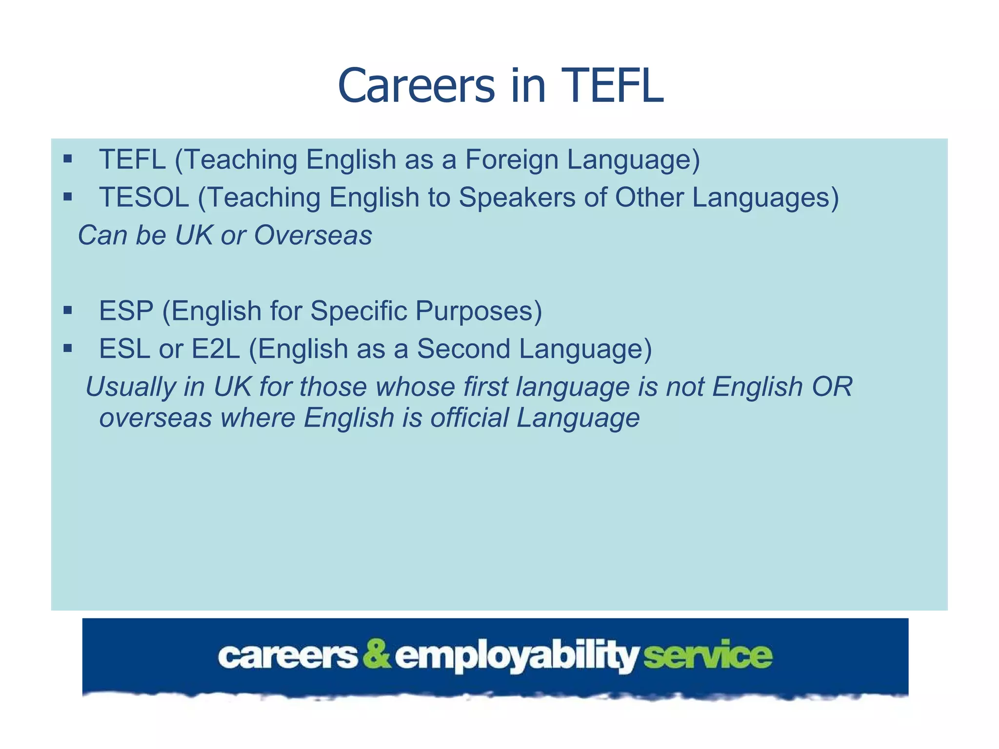 Teaching English As A Foreign Language | PPT
