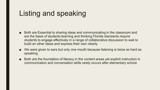 SPECIFIC STRATEGIES TO LISTEN AND SPEAK | PPT