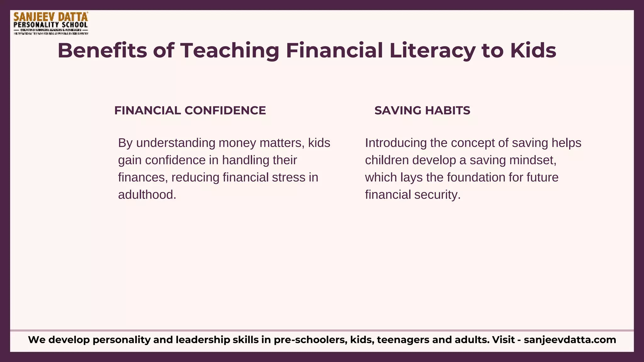Teaching Financial Literacy to Kids | PPTX