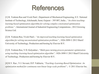 Teaching learning based optimization technique | PPSX