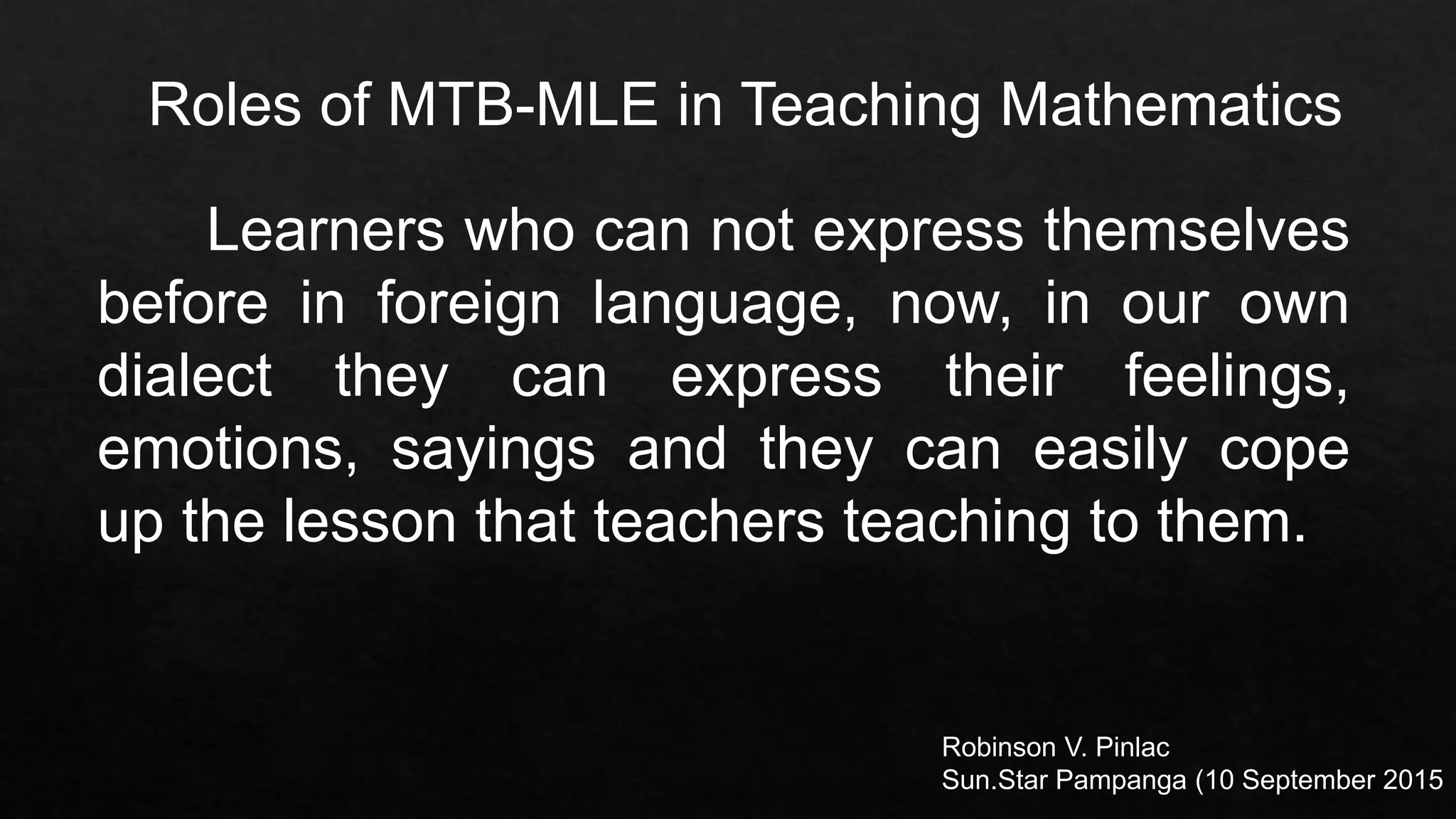 Teaching Mathematics and Science In English and the Role of MTB-MLE in ...