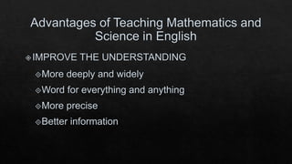 Teaching Mathematics and Science In English and the Role of MTB-MLE in ...
