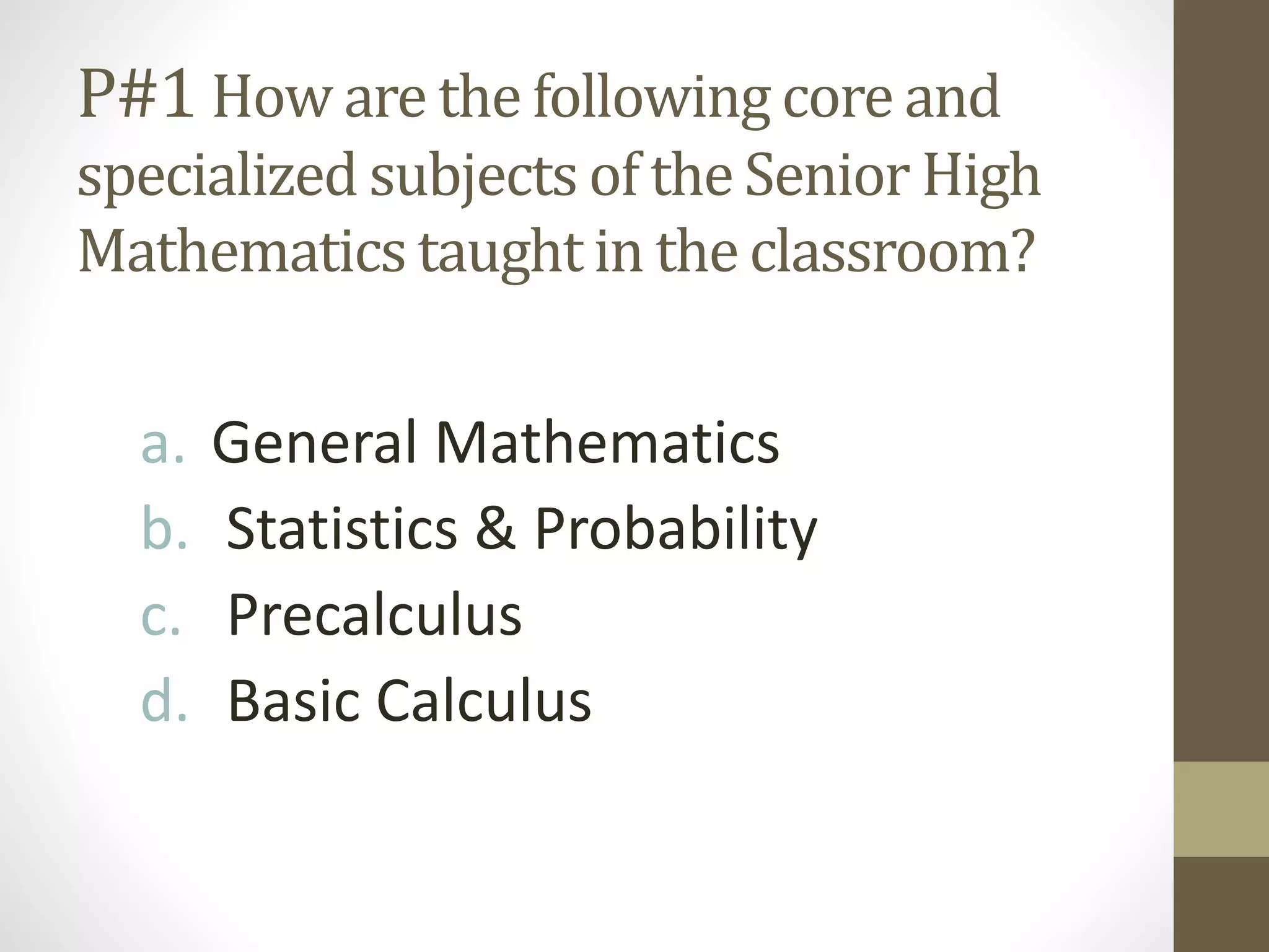 Teaching Mathematics in SHS: Problems and Interventions | PPTX