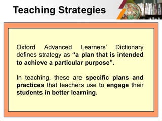 Teaching strategies for educators and alike | PPT