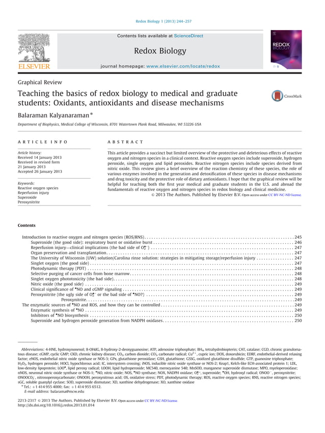 Teaching the-basics-of-redox-biology-to-medical-and-graduate-students-oxidants-antioxidants-and ...