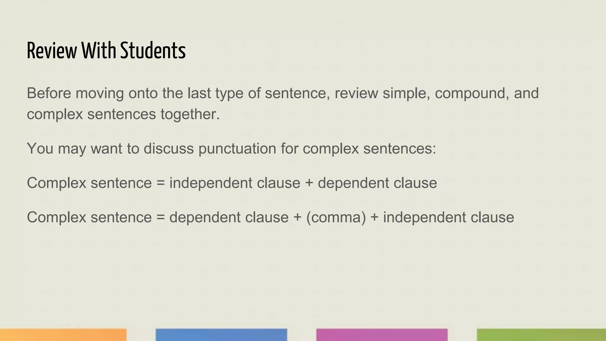 Teaching Grammar: types of sentences | PPTX