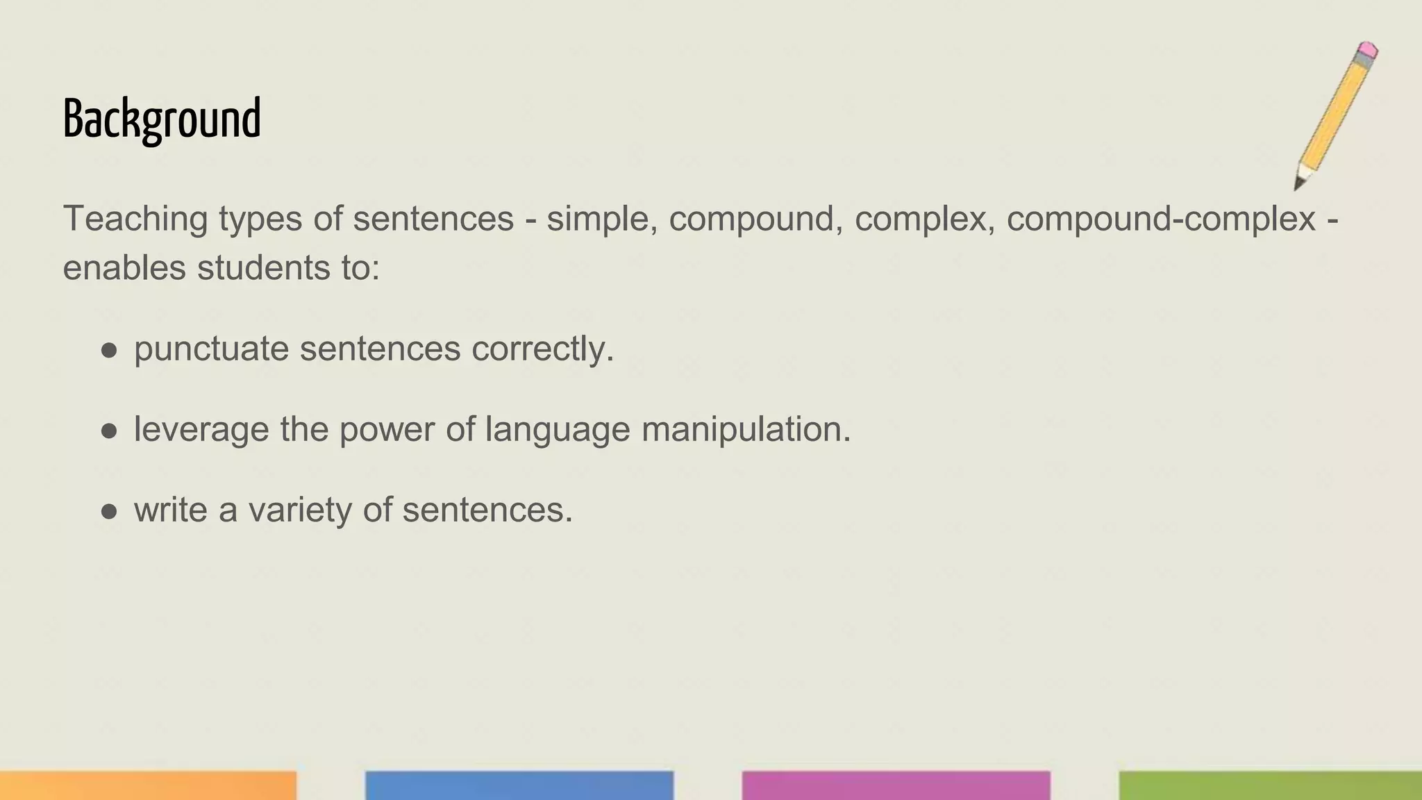 Teaching Grammar: types of sentences | PPTX