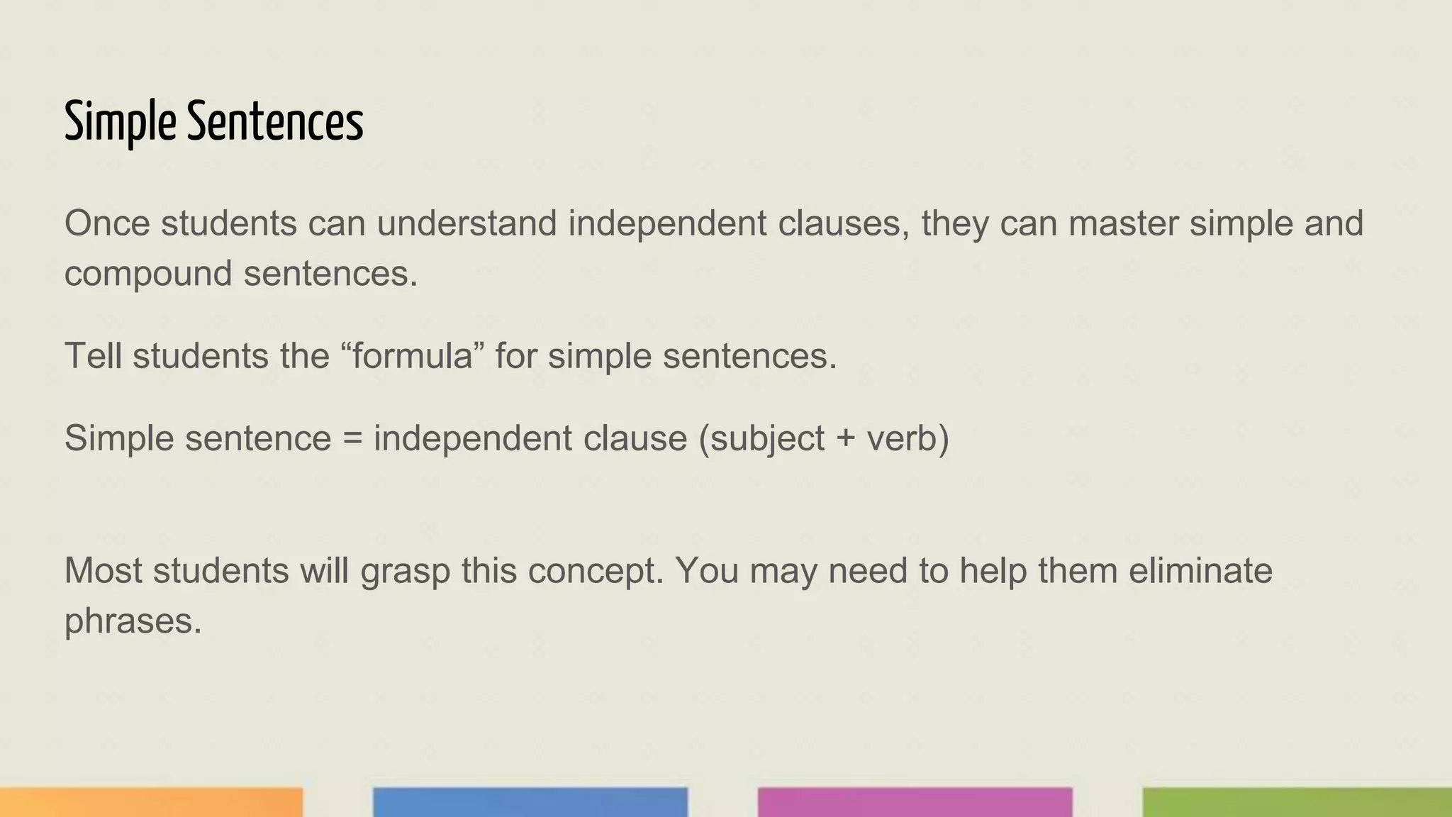Teaching Grammar: types of sentences | PPTX