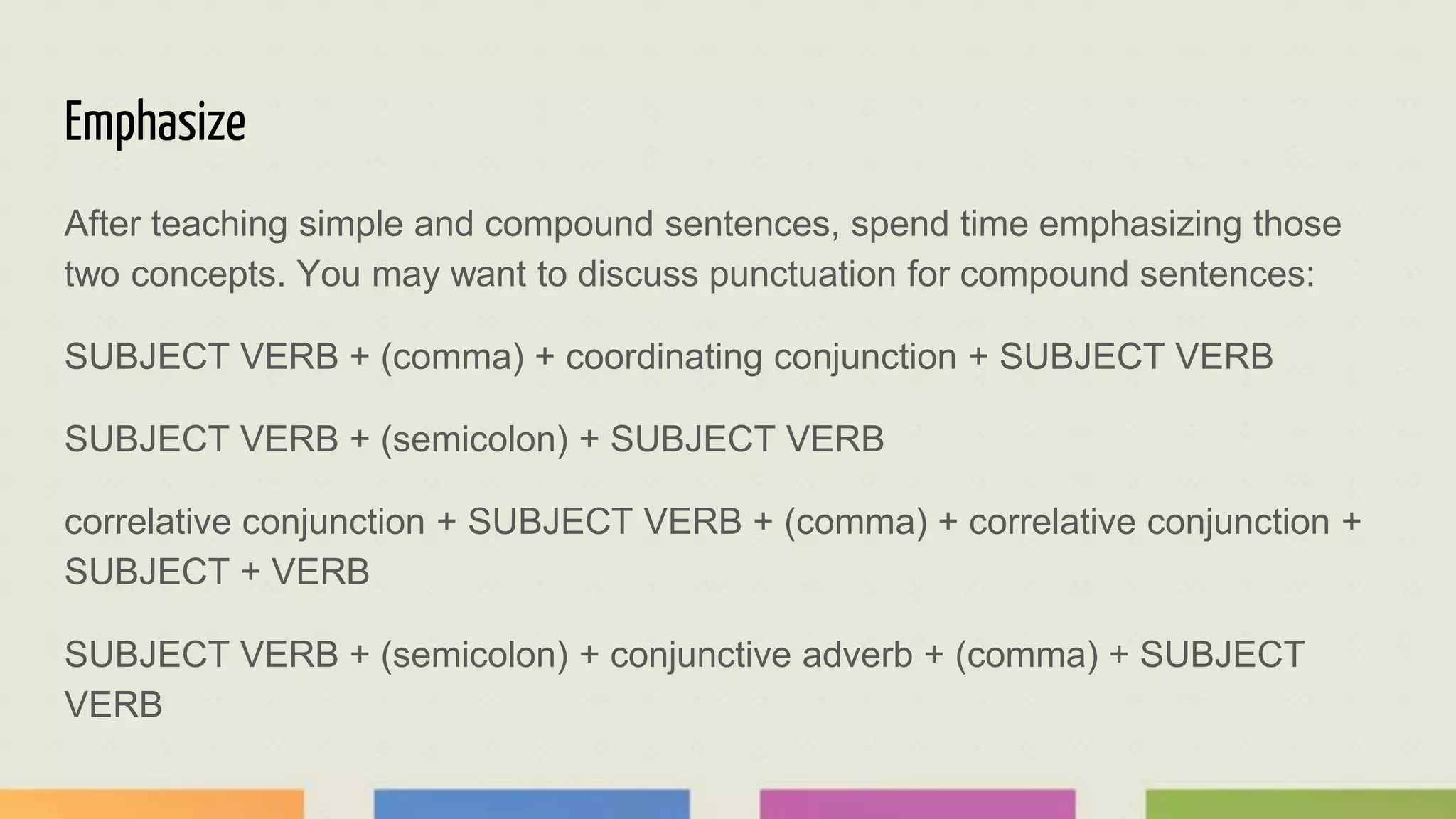Teaching Grammar: types of sentences | PPTX