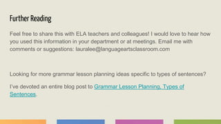 Teaching Grammar: types of sentences | PPTX