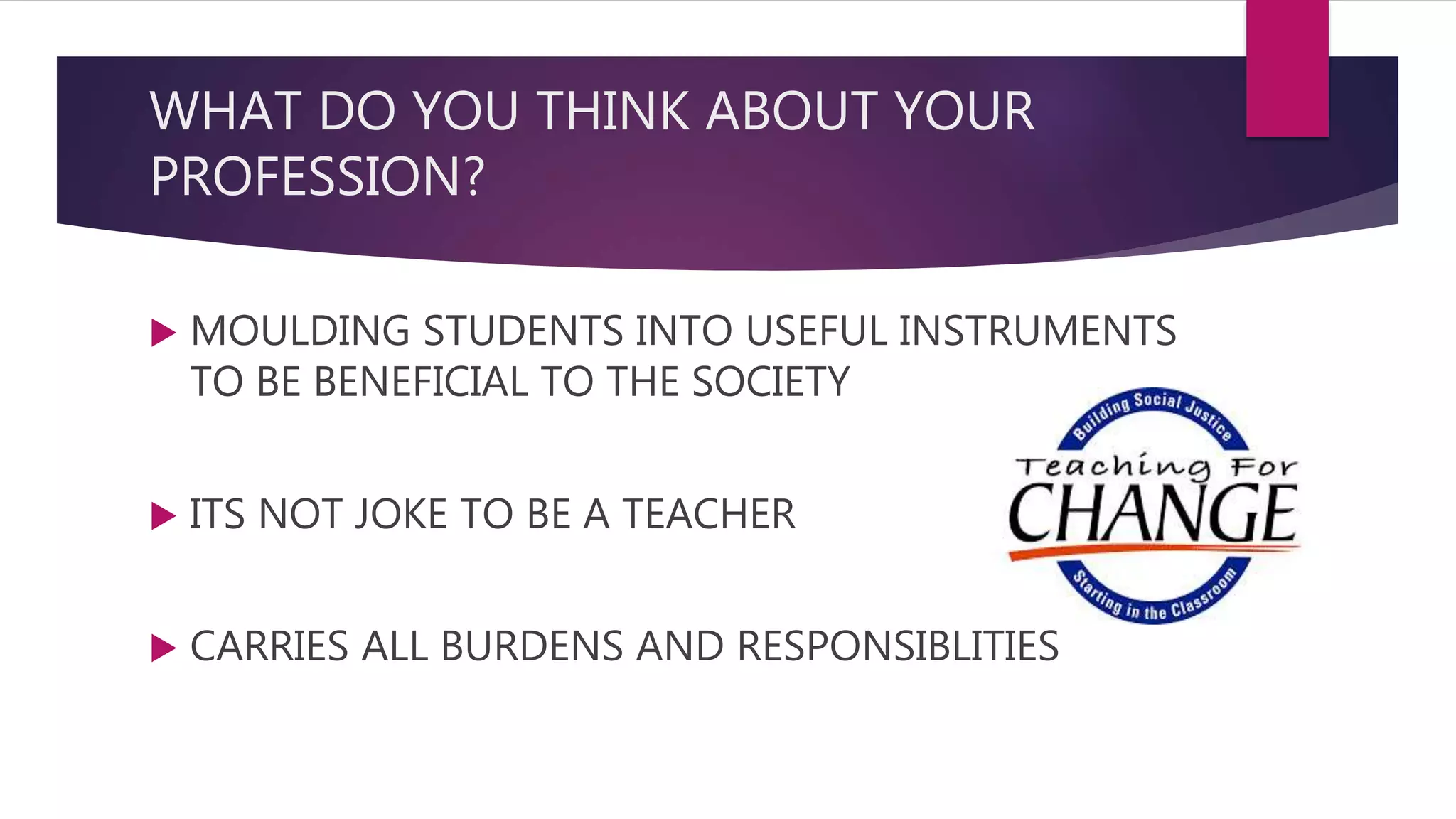 Teaching- A NOBLE PROFESSION(SELF ANALYSIS) | PPTX