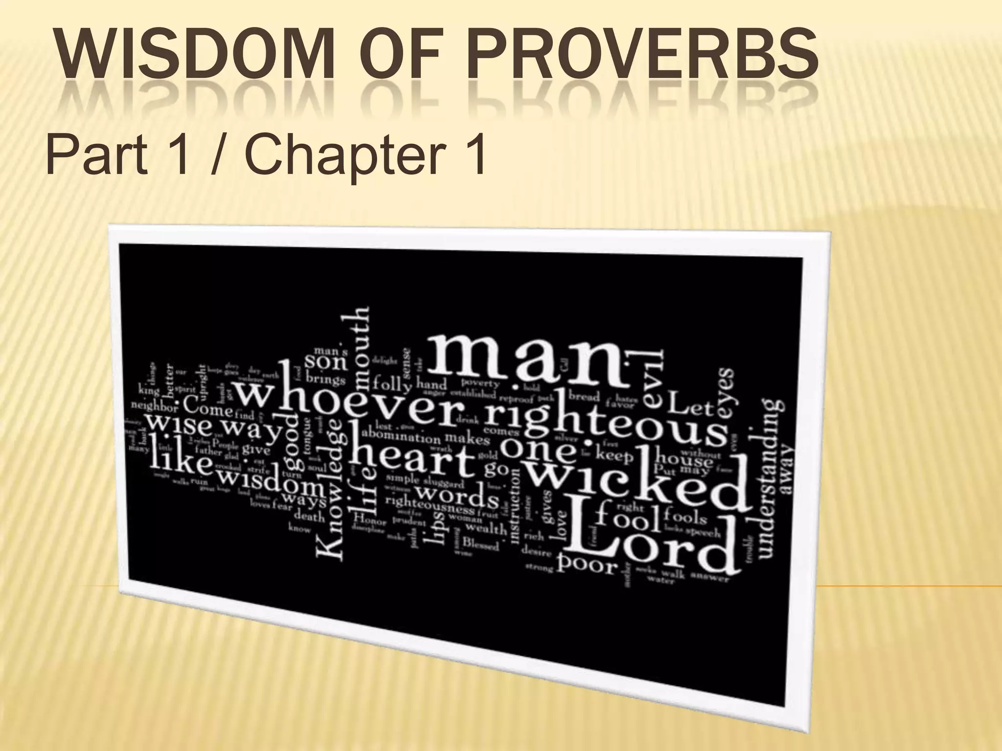 Teaching on Proverbs 1 | PPTX